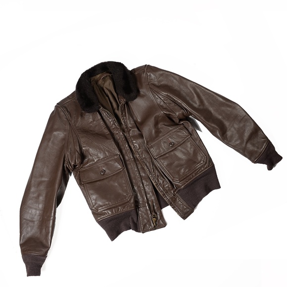 Jackets & Coats | Vintage Authentic Us Navy Leather Aviator Jacket ...